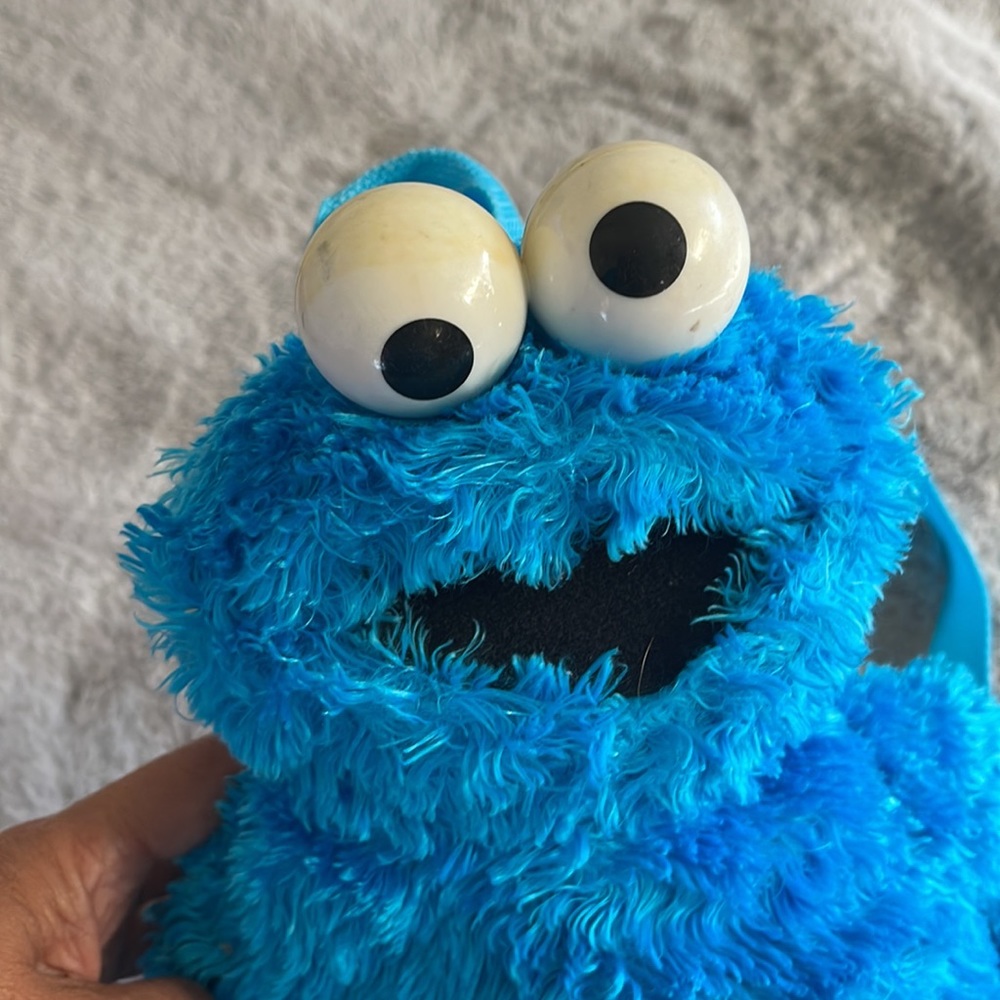 Sesame Street Cookie Monster Backpack Fuzzy Blue Kids… - Gem